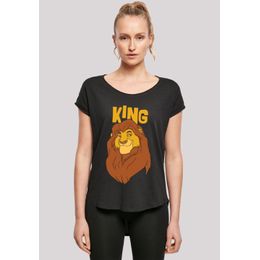 T-Shirt F4NT4STIC "Disney The K&ouml;nig der L&ouml;wen Mufasa King", Damen, Gr. L, schwarz, Obermaterial: 100% Baumwolle, regular fit, Rundhals, ohne B&uuml;ndchen, Shirts T-Shirt, Print