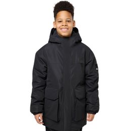 Parka Jack Wolfskin "TEEN 2L für Kinder", Jungen, Gr. L (164), schwarz (granite blac), Obermaterial: 100% Polyester, hoch geschlossener Ausschnitt, elastischer Bund, Jacken, Winddicht, atmungsaktiv, Übergangsjacke