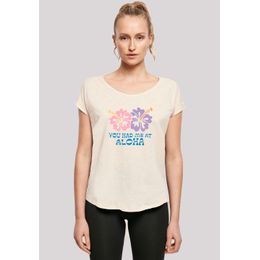 T-Shirt F4NT4STIC "You had me at Aloha", Damen, Gr. L, weiß (sandweiß), Obermaterial: 100% Baumwolle, regular fit, Rundhals, ohne Bündchen, Shirts T-Shirt, Premium Qualität