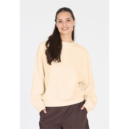 ENDURANCE ATHLECIA Sweatshirt ATHLECIA "Cabell", Damen, Gr. 36, beige (nude), 100% Baumwolle, bedruckt, lang, Rundhals, Sweatshirts Sweatshirt, mit superweichem Tragegef&uuml;hl