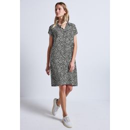 Shirtkleid Street One, Damen, Gr. 36, EURO-Größen, grün (pine grove grün), Stoff, 88% Viskose, 12% Polyamid, bedruckt, normal knielang, ohne Ausschnitt, Bündchen, Kleider, mit seitlichen Einschubtaschen