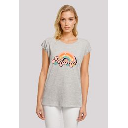T-Shirt F4NT4STIC "Mothers Day Celebration Rainbow", Damen, Gr. XL, grau (erdgrau), Obermaterial: 100% Baumwolle, regular fit, Rundhals, ohne B&uuml;ndchen, Shirts T-Shirt, Premium Qualit&auml;t