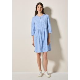 Sommerkleid Cecil, Damen, Gr. L42, US-Gr&ouml;&szlig;en, blau (aster blau), Web, 65% Baumwolle, 35% Modal, Nadelstreifen, comfort fit kniefrei, Rundhals, B&uuml;ndchen, Kleider Sommerkleid, mit Rundhalsausschnitt