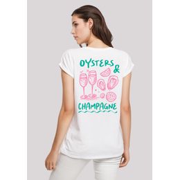T-Shirt F4NT4STIC "Oysters And Champagne", Damen, Gr. 4XL, wei&szlig;, Obermaterial: 100% Baumwolle, regular fit, Rundhals, ohne B&uuml;ndchen, Shirts T-Shirt, Premium Qualit&auml;t