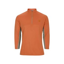Langarmshirt Ahorn Sportswear, Damen, Gr. 54, orange, 100% Polyester, bestickt, normal, ohne Ausschnitt, Shirts Langarmshirt, mit kleinem Stehkragen