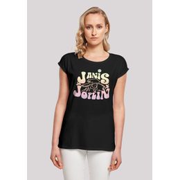 T-Shirt F4NT4STIC "Janis Joplin Pastel Logo", Damen, Gr. 4XL, schwarz, Obermaterial: 100% Baumwolle, regular fit, Rundhals, ohne B&uuml;ndchen, Shirts T-Shirt, Print