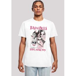 T-Shirt F4NT4STIC "Disney Bad Girls Have More Fun", Damen, Gr. L, weiß, Obermaterial: 100% Baumwolle, regular fit, Rundhals, ohne Bündchen, Shirts T-Shirt, Herren,Premium Merch,Regular-Fit,Basic,Bedruckt