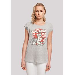 T-Shirt F4NT4STIC "Tom and Jerry TV Serie Rocket Prank", Damen, Gr. 4XL, grau (erdgrau), Obermaterial: 100% Baumwolle, regular fit, Rundhals, ohne B&uuml;ndchen, Shirts T-Shirt, Print