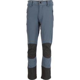 Softshellhose ZIGZAG "Scorpio", Jungen, Gr. 104, EURO-Gr&ouml;&szlig;en, blau, 91% Polyester, 9% Elasthan, unifarben, lang, Hosen Softshellhose, mit Stretch-Funktion und sch&uuml;tzenden Eigenschaften