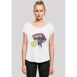 T-Shirt F4NT4STIC "DC Comics Superman New Ride Superheld", Damen, Gr. M, wei&szlig;, Obermaterial: 100% Baumwolle, regular fit, Rundhals, ohne B&uuml;ndchen, Shirts T-Shirt, Damen,Premium Merch,Lang,Longshirt,Bedruckt