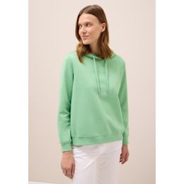 Sweatshirt Cecil, Damen, Gr. L (42), gr&uuml;n (fennel gr&uuml;n), Sweatware, 54% Polyester, 46% Baumwolle, unifarben, normal, ohne Ausschnitt, Rippb&uuml;ndchen, Sweatshirts Sweatshirt, mit Kapuze mit Tunnelzugband