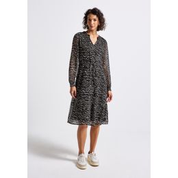 Tunikakleid Street One, Damen, Gr. 34, EURO-Gr&ouml;&szlig;en, braun (deep roast braun), Stoff, Obermaterial: 100% Polyester; Unterkleid: 100% Modal, gemustert, normal kniebedeckend, Rundhals, elastischer Bund, Kleider, mit grafischem Muster