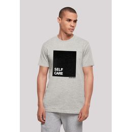 T-Shirt F4NT4STIC "SELF CARE TEE", Herren, Gr. M, grau (erdgrau), Obermaterial: 100% Baumwolle, regular fit, Rundhals, ohne Bündchen, Shirts, Print
