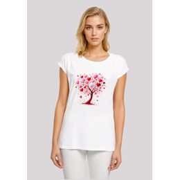 T-Shirt F4NT4STIC "Herz Baum Aquarell Druck", Damen, Gr. 4XL, wei&szlig;, Obermaterial: 100% Baumwolle, regular fit, Rundhals, ohne B&uuml;ndchen, Shirts T-Shirt, Premium Qualit&auml;t