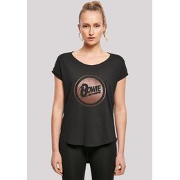 T-Shirt F4NT4STIC "David Bowie Rose Gold Circle", Damen, Gr. L, schwarz, Obermaterial: 100% Baumwolle, regular fit, Rundhals, ohne Bündchen, Shirts, Print