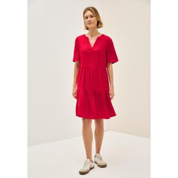 Sommerkleid Cecil, Damen, Gr. L (42), US-Größen, rot (glazed apple rot), Stoff, 95% Viskose, 5% Nylon, unifarben, normal knieumspielend, V-Ausschnitt, angesetztes Bündchen, Kleider, in Unifarbe