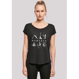 F4NT4STIC Damen T-Shirt "Namaste Yoga Skelett Halloween"schwarz, Gr. XXL, Obermaterial: 100% Baumwolle, Shirts, Print