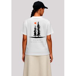 T-Shirt F4NT4STIC "Escape Discover the World Pinetree", Damen, Gr. L, weiß (off, weiß), Obermaterial: 100% Baumwolle, oversize, Rundhals, ohne Bündchen, Shirts, Discover the World