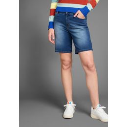 Jeansbermudas Kangaroos, Damen, Gr. 38, N-Gr, blau (dunkelblau us), Denim/Jeans, Obermaterial: 80% Baumwolle, 18% Polyester, 2% Elasthan, kurz, Jeans, High Waist