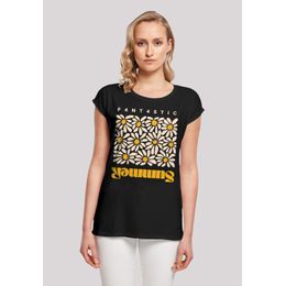 T-Shirt F4NT4STIC "Summer Sunflower", Damen, Gr. 4XL, schwarz, Obermaterial: 100% Baumwolle, regular fit, Rundhals, ohne Bündchen, Shirts T-Shirt, Print