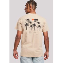 T-Shirt F4NT4STIC "Escape Discover the World Palm Trees", Herren, Gr. L, beige (sand), Obermaterial: 100% Baumwolle, regular fit, Rundhals, ohne Bündchen, Shirts, Discover the World