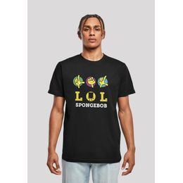 T-Shirt F4NT4STIC "Spongebob Schwammkopf LOL", Damen, Gr. L, schwarz, Obermaterial: 100% Baumwolle, regular fit, Rundhals, ohne B&uuml;ndchen, Shirts T-Shirt, Herren,Premium Merch,Regular-Fit,Basic,Bedruckt