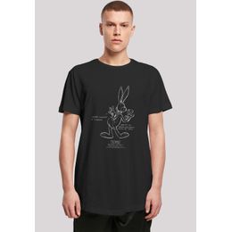 T-Shirt F4NT4STIC "Looney Tunes Bugs Bunny White Belly", Herren, Gr. S, schwarz, Obermaterial: 100% Baumwolle, regular fit, Rundhals, ohne Bündchen, Shirts, Print
