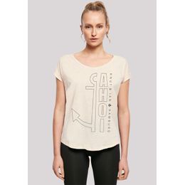 T-Shirt F4NT4STIC "Ahoi Anker Outlines Knut & Jan Hamburg", Damen, Gr. L, beige (sandweiß), Obermaterial: 100% Baumwolle, regular fit, Rundhals, ohne Bündchen, Shirts T-Shirt, Print