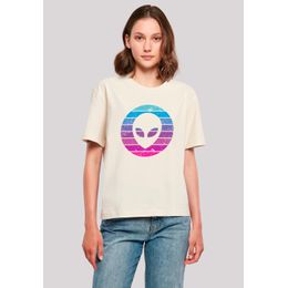 T-Shirt F4NT4STIC "Alien Kopf", Damen, Gr. L, wei&szlig; (sandwei&szlig;), Obermaterial: 100% Baumwolle, oversize, Rundhals, ohne B&uuml;ndchen, Shirts T-Shirt, Premium Qualit&auml;t