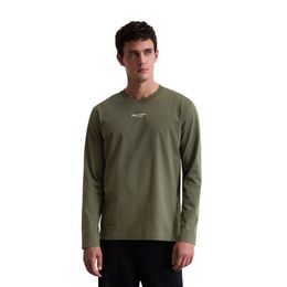 Marc O'Polo Langarmshirt MARC O'POLO "aus reiner Bio-Baumwolle", Herren, Gr. M, copley braun, Obermaterial: 100% Baumwolle, unifarben, Basic, skinny fit, Rundhals, Umschlagbund, Shirts Langarmshirt