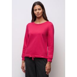Sweatshirt Street One, Damen, Gr. 34, pink (power berry), Sweatware, 60% Baumwolle, 40% Polyester, unifarben, gerade, Rundhals, B&uuml;ndchen, Sweatshirts Sweatshirt, im soften Baumwoll-Mix