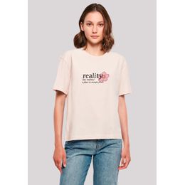 T-Shirt F4NT4STIC "Alice im Wunderland Reality", Damen, Gr. L, pink, Obermaterial: 100% Baumwolle, oversize, Rundhals, ohne B&uuml;ndchen, Shirts T-Shirt, Nostalgie, Retro Print, Kinderserie