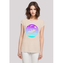 T-Shirt F4NT4STIC "Retro Alien Weltraum Sonnenuntergang", Damen, Gr. 4XL, wei&szlig; (sandwei&szlig;), Obermaterial: 100% Baumwolle, regular fit, Rundhals, ohne B&uuml;ndchen, Shirts T-Shirt, Premium Qualit&auml;t