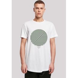T-Shirt F4NT4STIC "Geometrics Grün", Herren, Gr. M, weiß, Obermaterial: 100% Baumwolle, regular fit, Rundhals, ohne Bündchen, Shirts, Print