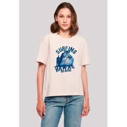 T-Shirt F4NT4STIC "Hawaii Surf Beach Summer", Damen, Gr. L, pink, Obermaterial: 100% Baumwolle, oversize, Rundhals, ohne B&uuml;ndchen, Shirts T-Shirt, Premium Qualit&auml;t