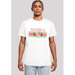 T-Shirt F4NT4STIC "Disney König der Löwen Simba Stripes", Herren, Gr. L, weiß, Obermaterial: 100% Baumwolle, regular fit, Rundhals, ohne Bündchen, Shirts, Print