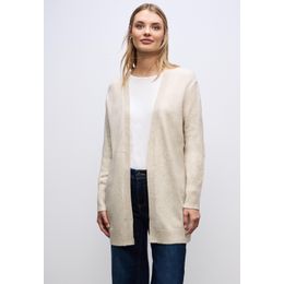 Street One Damen Strickjacketusk cream meliert, Gr. 44, unifarben, Stoff, 30% Polyester, 27% Polyacryl, 23% Polyamid, 20% Viskose, Strickjacken, in