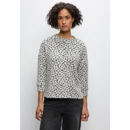 3/4-Arm-Shirt Street One, Damen, Gr. 34, soft beige, Stoff, 65% Nylon, 20% Polyester, 15% Viskose, animal-print, normal normal, Rundhals, B&uuml;ndchen, Shirts 3/4-Arm-Shirt, mit 3/4 &Auml;rmeln