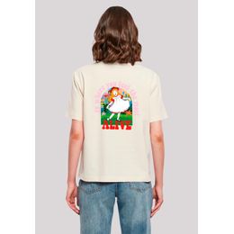 T-Shirt F4NT4STIC "Alice im Wunderland", Damen, Gr. L, wei&szlig; (sandwei&szlig;), Obermaterial: 100% Baumwolle, oversize, Rundhals, ohne B&uuml;ndchen, Shirts T-Shirt, Nostalgie, Retro Print, Kinderserie