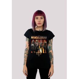 T-Shirt F4NT4STIC "Star Wars The Mandalorian Characters", Damen, Gr. L, schwarz, Obermaterial: 100% Baumwolle, regular fit, Rundhals, ohne B&uuml;ndchen, Shirts T-Shirt, Print