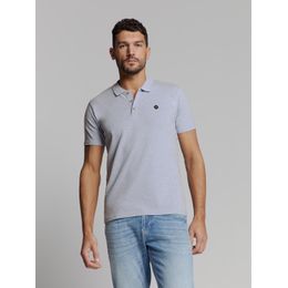 Poloshirt NO EXCESS "NO EXCESS Poloshirt Polo Melange", Herren, Gr. L, blau (hellblau), 70% Baumwolle (recycelt), 30% Polyester (Recycelt), Shirts