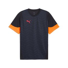 Trainingsshirt Puma "individualCUP Fußballtrikot Herren", Herren, Gr. XS, new navy glowing rot heat fire blau orange, Obermaterial: 100% Polyester, bedruckt, regular fit, Rundhals, Shirts