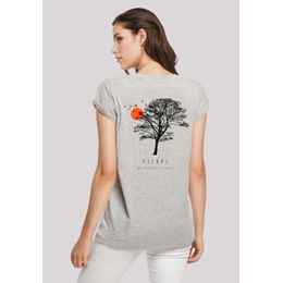 T-Shirt F4NT4STIC "Escape Discover the World Tree Birds", Damen, Gr. 4XL, erdgrau, Obermaterial: 100% Baumwolle, regular fit, Rundhals, ohne B&uuml;ndchen, Shirts T-Shirt, Premium Qualit&auml;t, ESCAPE Collection