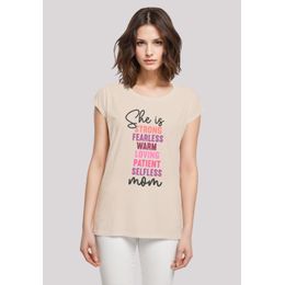 T-Shirt F4NT4STIC "Mothers Day Strong & Fearless Mom Inspirational Quote", Damen, Gr. 4XL, wei&szlig; (sandwei&szlig;), Obermaterial: 100% Baumwolle, regular fit, Rundhals, ohne B&uuml;ndchen, Shirts T-Shirt, Premium Qualit&auml;t