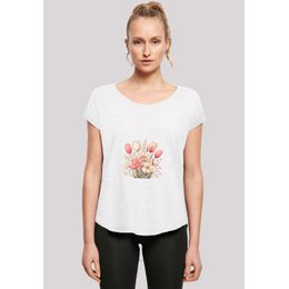 T-Shirt F4NT4STIC "Rosa weißer Frühlingsblumenstrauß", Damen, Gr. S, weiß, Obermaterial: 100% Baumwolle, regular fit, Rundhals, ohne Bündchen, Shirts T-Shirt, Premium Qualität