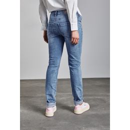 Comfort-fit-Jeans Street One, Damen, Gr. 25, L&auml;nge 28, blau (light blau wash), Jeans, 63% Baumwolle, 25% Polyester, 10% Viskose, 2% Elasthan, unifarben, normal, Jeans, 4-Pocket Style