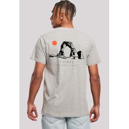 T-Shirt F4NT4STIC "Escape Discover the World Savannah", Herren, Gr. XS, grau (erdgrau), Obermaterial: 100% Baumwolle, regular fit, Rundhals, ohne B&uuml;ndchen, Shirts T-Shirt, Discover the World