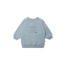 Sweatshirt Liliput "little and loved", M&auml;dchen, Gr. 74/80, blau (hellblau), 80% Baumwolle, 20% Polyester, bedruckt, normal, Rundhals, Sweatshirts Sweatshirt, aus weichem Baumwoll-Material
