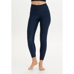 ENDURANCE ATHLECIA Trainingstights ATHLECIA "Cadidell", Damen, Gr. 36, EURO-Größen, blau (dunkelblau), 80% Nylon, 20% Elasthan, unifarben, Hosen, im glänzendem Look