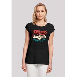 T-Shirt F4NT4STIC "Stranger Things Friends Dont Lie Hands", Damen, Gr. 4XL, schwarz, Obermaterial: 100% Baumwolle, regular fit, Rundhals, ohne B&uuml;ndchen, Shirts T-Shirt, Premium Qualit&auml;t